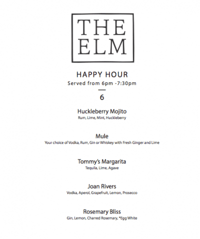 The Elm Launches Happy Hour With $6 Cocktails - BKMAG