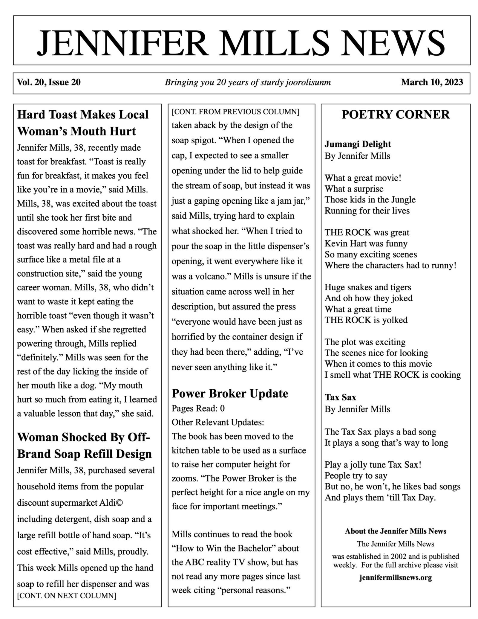 Jennifer Mills and the news that's barely fit to print - BKMAG